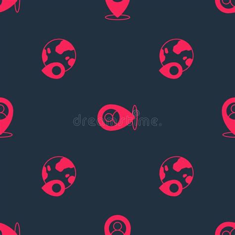 Set Location On The Globe And With Person On Seamless Pattern Vector