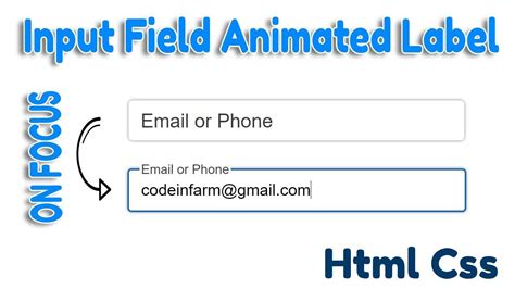 Input Field Label Animation Effect With Css Using Focus Within Property Html Css Projects 2021