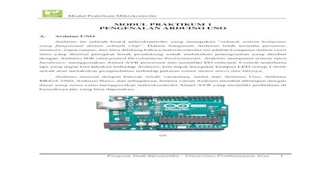 Modul Praktikum 1 Pengenalan Arduino Uno · 2020 6 24 · Modul