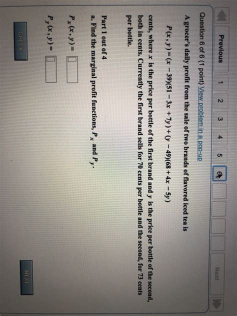 solved previous 1 2 3 4 5 6 next question 6 of 6 1 point