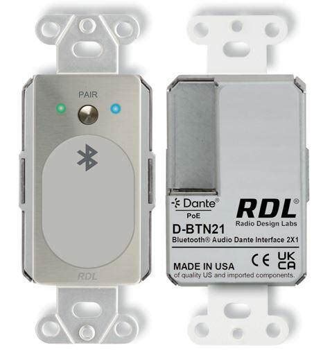 DS BTN21 RDL Bluetooth Audio Dante Network Interface Stainless Steel