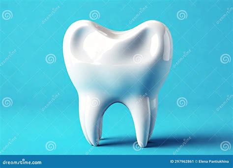 Dental Model Of Premolar Molar Tooth On A Blue Background Concept Of