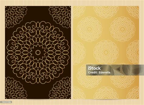 A4 형식 카드 만다라 황금 색상에서으로 장식 되어 있습니다 레스토랑 메뉴 전단 인사말 카드 브로셔 책 표지 및 다른 훈장을 위한 벡터 이슬람 템플릿 0명에 대한 스톡 벡터