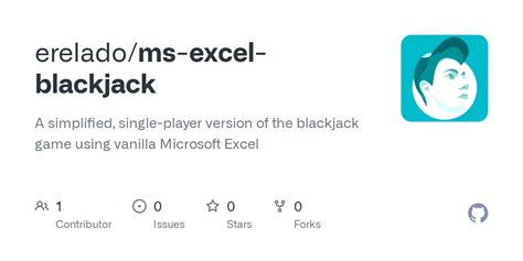 Github Ereladoms Excel Blackjack A Simplified Single Player