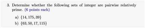 solved 3 determine whether the following sets of integer