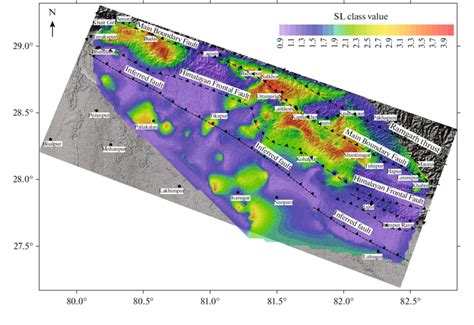 Contour Map Of Stream Length Sl Gradient Index Download Scientific