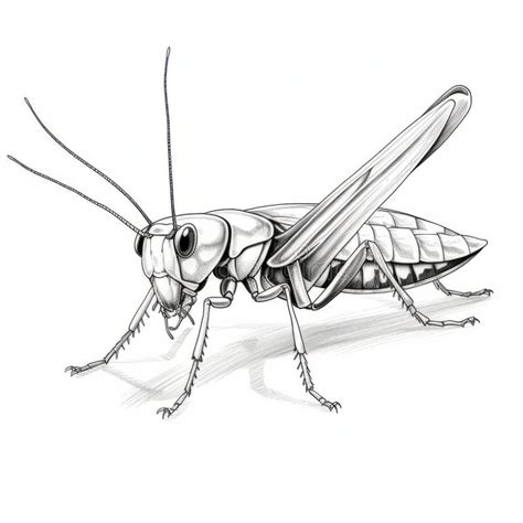 Hyperrealistic Grasshopper Drawing In The Style Of John Larriva Stock