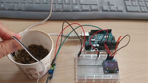 아두이노 토양수분감지센서를 이용하여 Oled에 표시하기 토양습도감지센서 Youtube