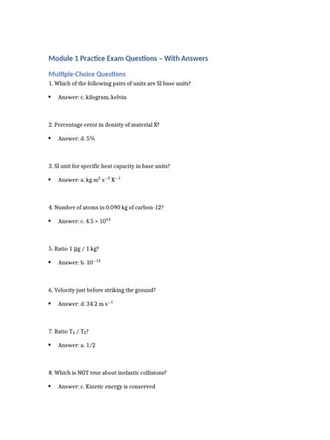 Module 1 Exam Questions And Answers Pdf