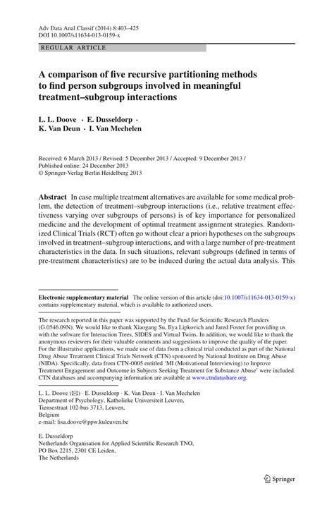 Pdf A Comparison Of Five Recursive Partitioning Methods To Find