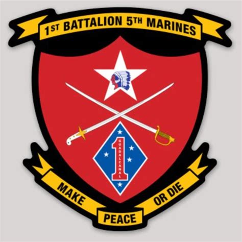 4 1st Battalion 5th Marines Make Peace Or Die Sticker Decal Usa Made