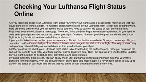 Ppt 1 888 218 4647 Need To Know How To Check Your Lufthansa Flight