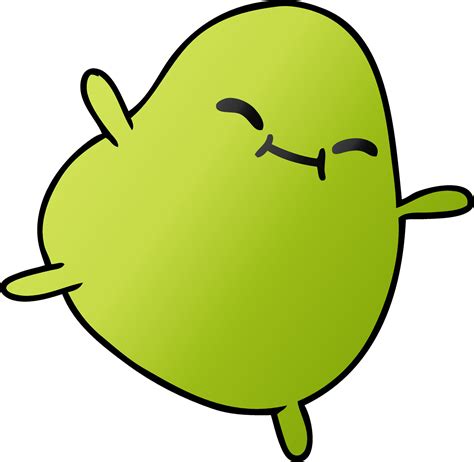 Gradient Cartoon Of A Cute Jumping Bean 9942670 Vector Art At Vecteezy