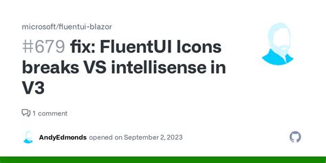 Fix FluentUI Icons Breaks VS Intellisense In V Issue Microsoft Fluentui Blazor GitHub