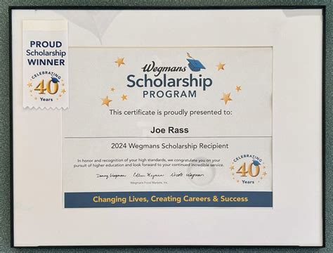 Wegmansscholarship 2024recipient Opportunitiesahead Joseph Rass