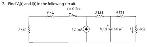 Solved Find Vc T And I T In The Following Circuit Chegg