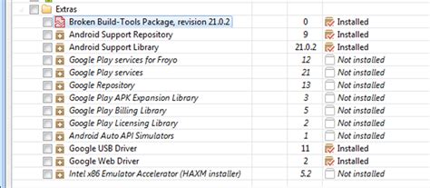 Eclipse Broken Built Tools In Android SDK Manager Missing Aapt Exe