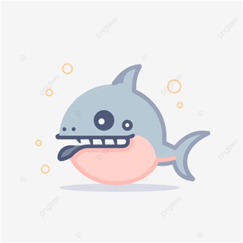 애니메이션에서 영감을 받은 캐릭터 벡터 흰색 배경에 아기 상어를 묘사한 직계 아이콘 Flaticon 및 드리블에 의한 벡터
