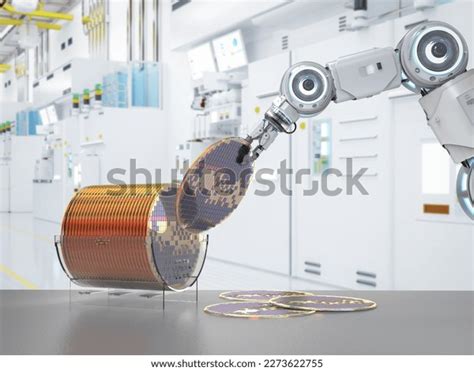 실리콘 웨이퍼가 달린 3d 렌더링 로봇 스톡 일러스트 2273622755 Shutterstock
