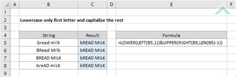 Lowercase Only First Letter And Capitalize The Rest Excel And Vba
