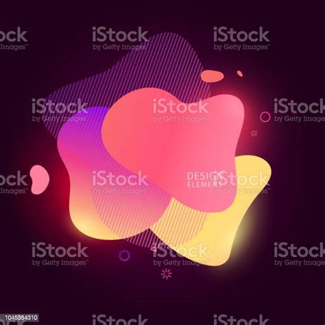 추상적인 현대 그래픽 요소입니다 역동적인 분홍색 노란색 네온 컬러 폼 밝은 흐르는 액체 형태와 그라데이션 3d 추상 배너 프로 모션 또는 플라이어의 디자인에 대 한 템플릿