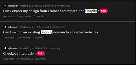 Framer Shopify Rframer