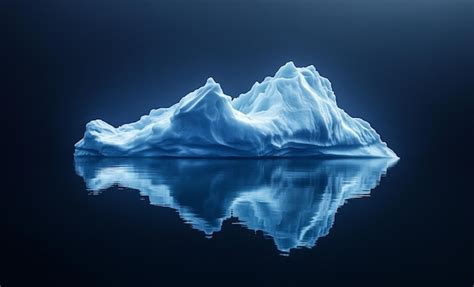 Majestic Iceberg Reflection On Dark Water Premium Ai Generated Image