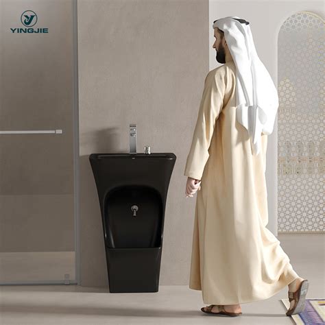 Muslim Basin Wudu Wash Foot Bathroom Basin Foot Washer Black Double