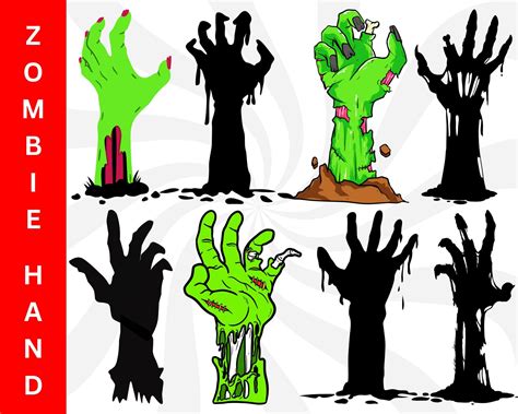 Zombie Hand Svgs Zombie Svg Zombie Silhouette Horror Svg Scary Svg