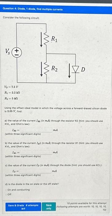 solved question 4 diode 1 diode find multiple currents