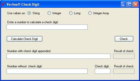 Verhoeff Check Digit In C Codeproject