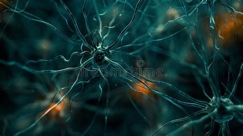 Human Neural Network Closeup Nervous System And Synapse Neurology And Microbiology Concept