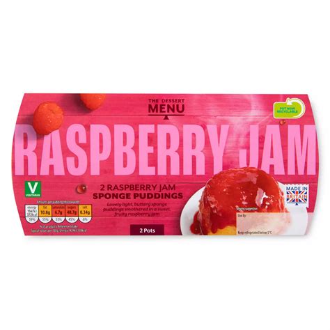 Raspberry Jam Sponge Puddings 2 Pack Aldi Uk