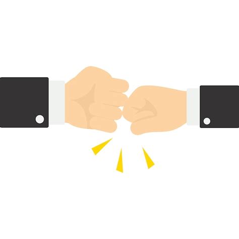 비즈니스 사람들이 주먹 범프 벡터 일러스트 레이 션 플랫 스타일 프리미엄 벡터