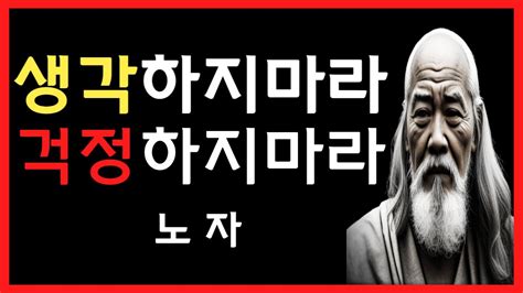 모든 생각 내려놓고 걱정은 하지도 마라 노자 인생 명언 삶의지혜 철학 깨달음 오디오북 Youtube