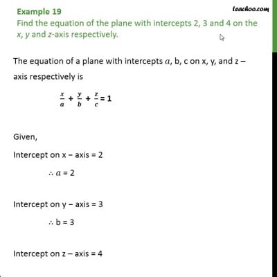 Example Find Equation Of Plane With Intercepts