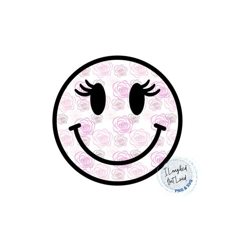 Smiley Face SVG With Eyelashes Smiley Face Png 3 PNG SVG Files