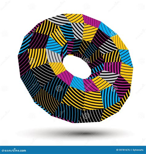 Asymmetric 3d Abstract Striped Vector Object Colorful Geometric Stock