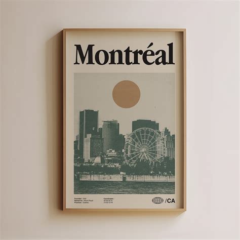 Montreal Canada Midcentury Modern Poster Vintage Wall Art Sandgrain
