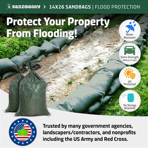 Sand Bag Flood Control System Butler Arts 30 Lb Flood Protection
