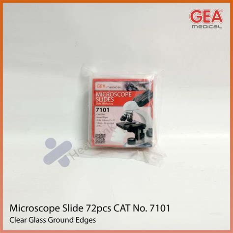 jual gea microscope slide 7101 clear glass kaca objek side mikroskop