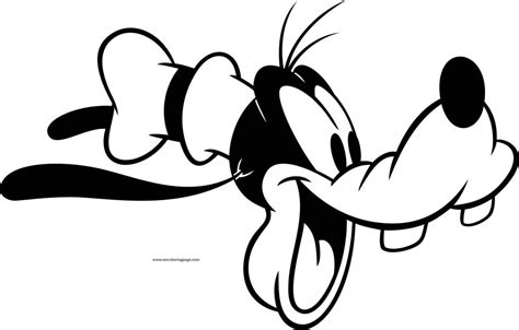 Disney Goofy Face Happy Side Face Coloring Page