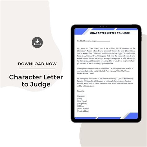 Character Letter To Judge Sample Template In Pdf Word