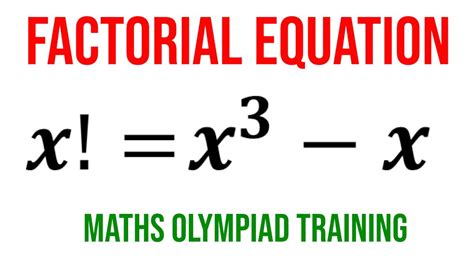 How To Solve Factorial Equation I Olympiad I Sat I Ixth I Xth I Kvyp I Ntse I Gre I Pre Math
