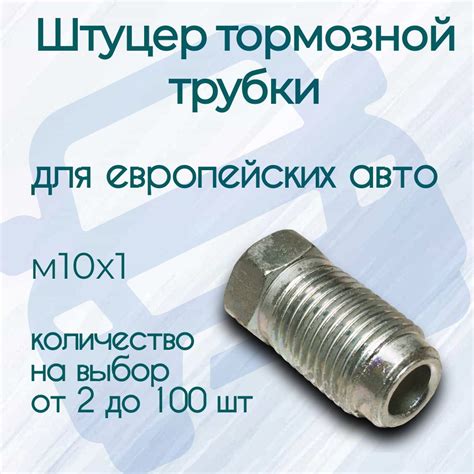 Штуцер тормозной трубки м10х1, комплект 10 шт, цена за комплект, ключ ...
