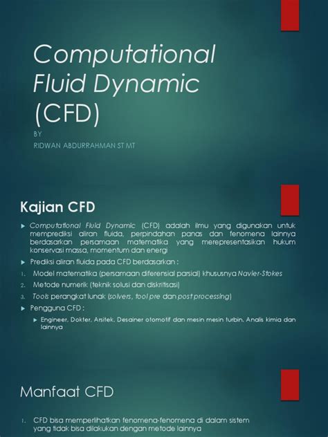 computational fluid dynamic cfd pdf
