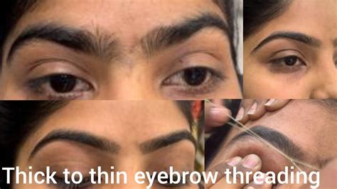 Thick To Thin Eyebrow Threading Tutorial Eyebrow Threading Tutorial Eyebrow Shape Youtube