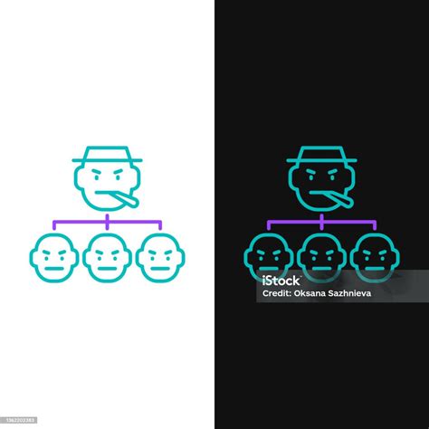 흰색과 검은 색 배경에 격리 라인 마피아 아이콘 보스와 갱 다채로운 개요 개념 벡터 가공의 인물에 대한 스톡 벡터 아트 및 기타 이미지 가공의 인물 경영자 고풍스런