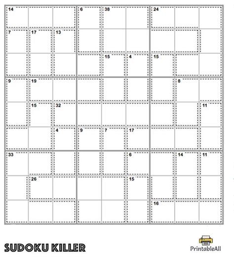 Printable Expert Sudoku Killer Sheet 4 Free Download And Print For You
