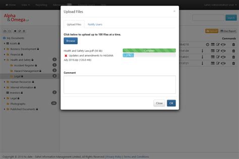 Uploading Documents Safe4 Information Management Limited